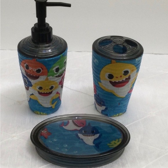 Bath | Baby Shark Inspired Soap Dispenser Settoothbrush Holdersoap Dish ...